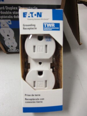 EATON STANDARD DUPLEX RECEPTACLES, WHITE, 15A #TWR270W - QTY. 10 PCS ...