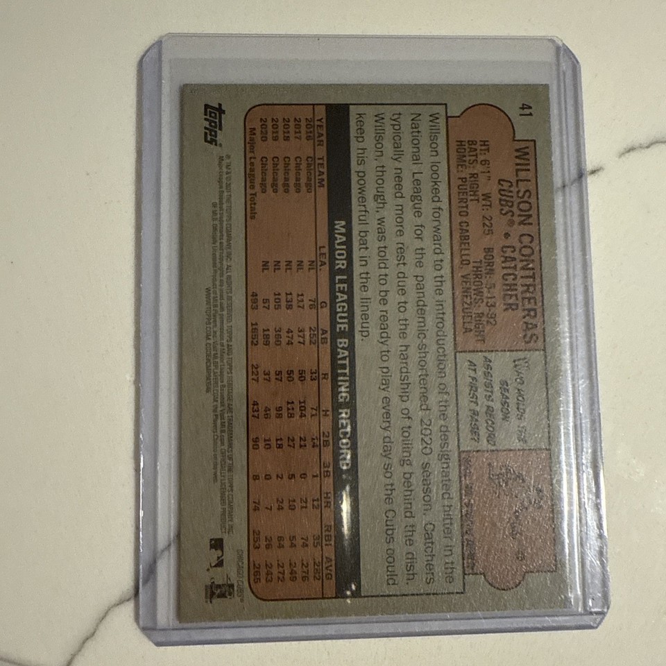 2021 Topps Heritage Baseball Red Border Wilson Contreras Chicago Cubs ...