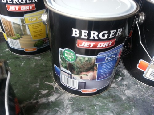 BERGER BY DULUX 4 LITRE JET-DRY PAVING SATIN WATER-BASE AMBER COLOUR ...
