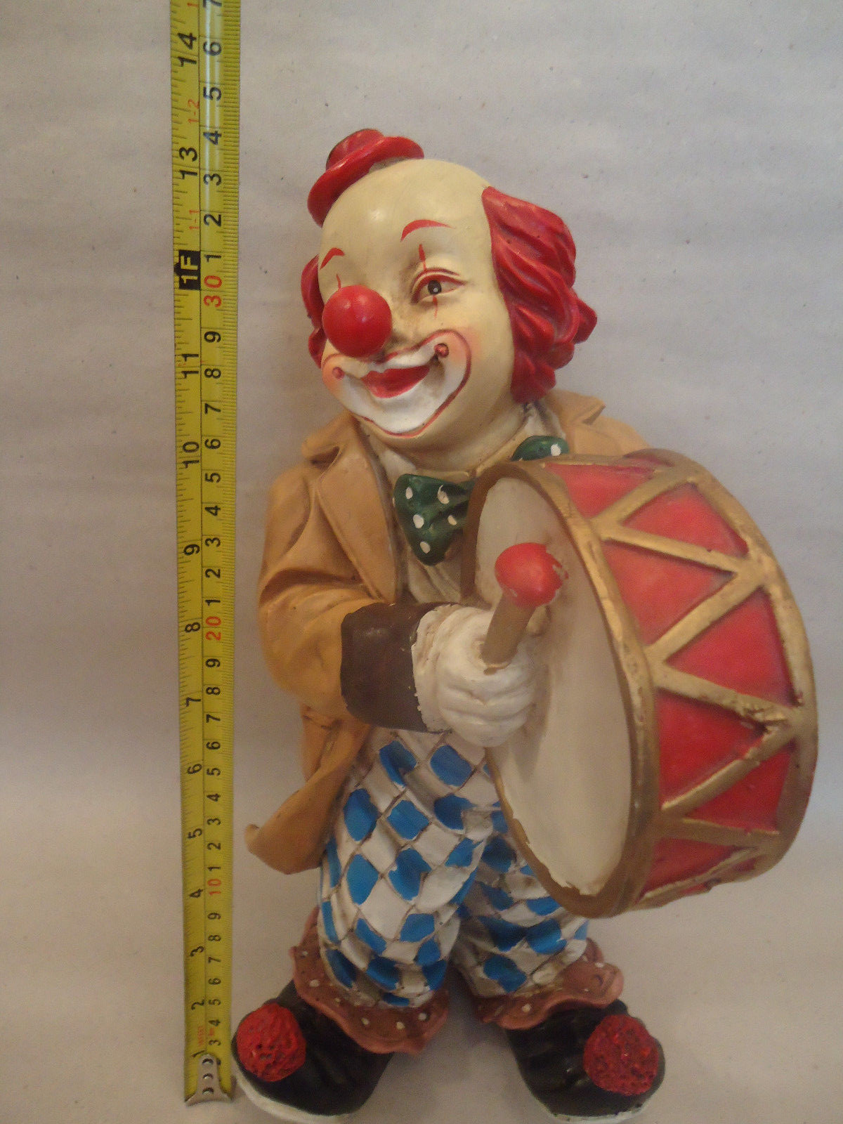 Vintage Rare Hard Plastic Large Drummer Clown Figure Toy - 34cm | eBay