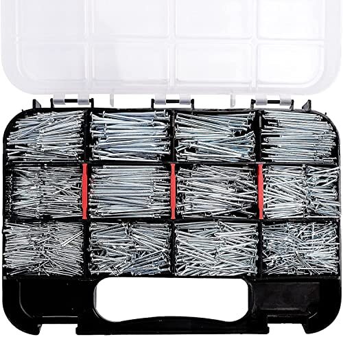 1500pcs Hardware Nails Assortment Kit, Galvanized Nail, Assorted 12 ...