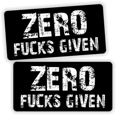 2pk Funny ZERO F**KS GIVEN Hard Hat Sticker Decal | eBay