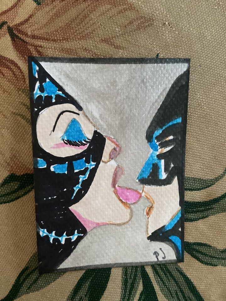 ACEO watercolor art by PJ, art card 2.5 x 3.5: Catwoman Batman | eBay