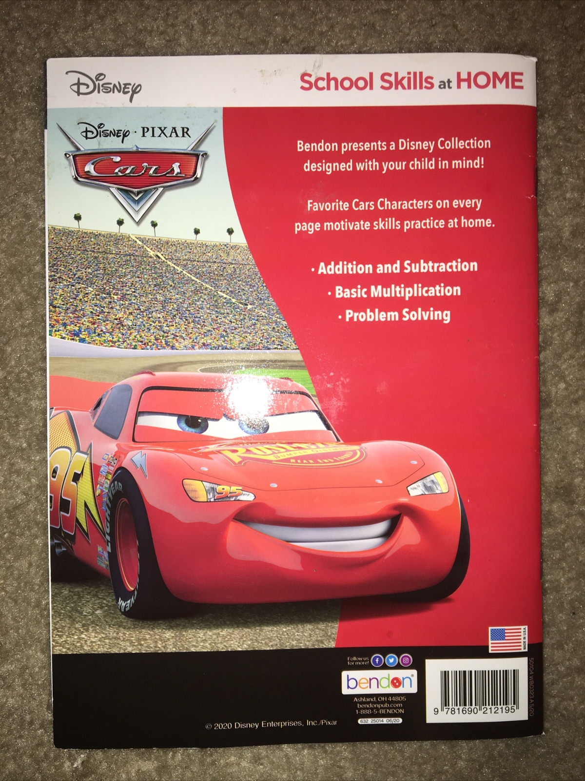 Disney Cars Math Basics Workbook & Stickers Bendon Ages 4 for sale ...