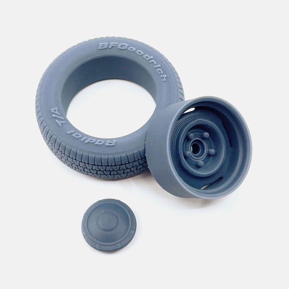 1/24 Resin 15 inch Mopar Steelie Wheels, BFGoodrich Radial T/A Tires ...