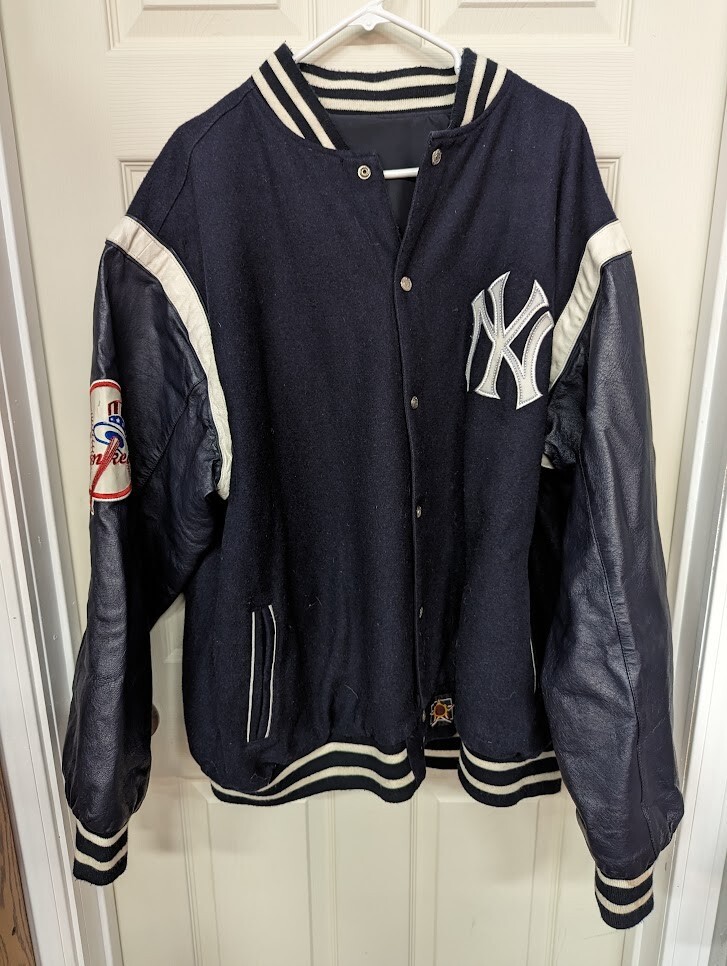 JH DESIGN Jackets MLB New York Yankees Leather & Wool Coat Mens 2XL 3XL ...