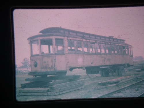 RD19 BUS, STREETCAR, SUBWAY TROLLY 35MM slide TROLLEY ON BLOCKS YARD ...