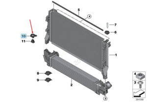 NEW BMW 2 F45 COOLANT RADIATOR RIGHT UPPER BRACKET 17118630445 8630445 ...