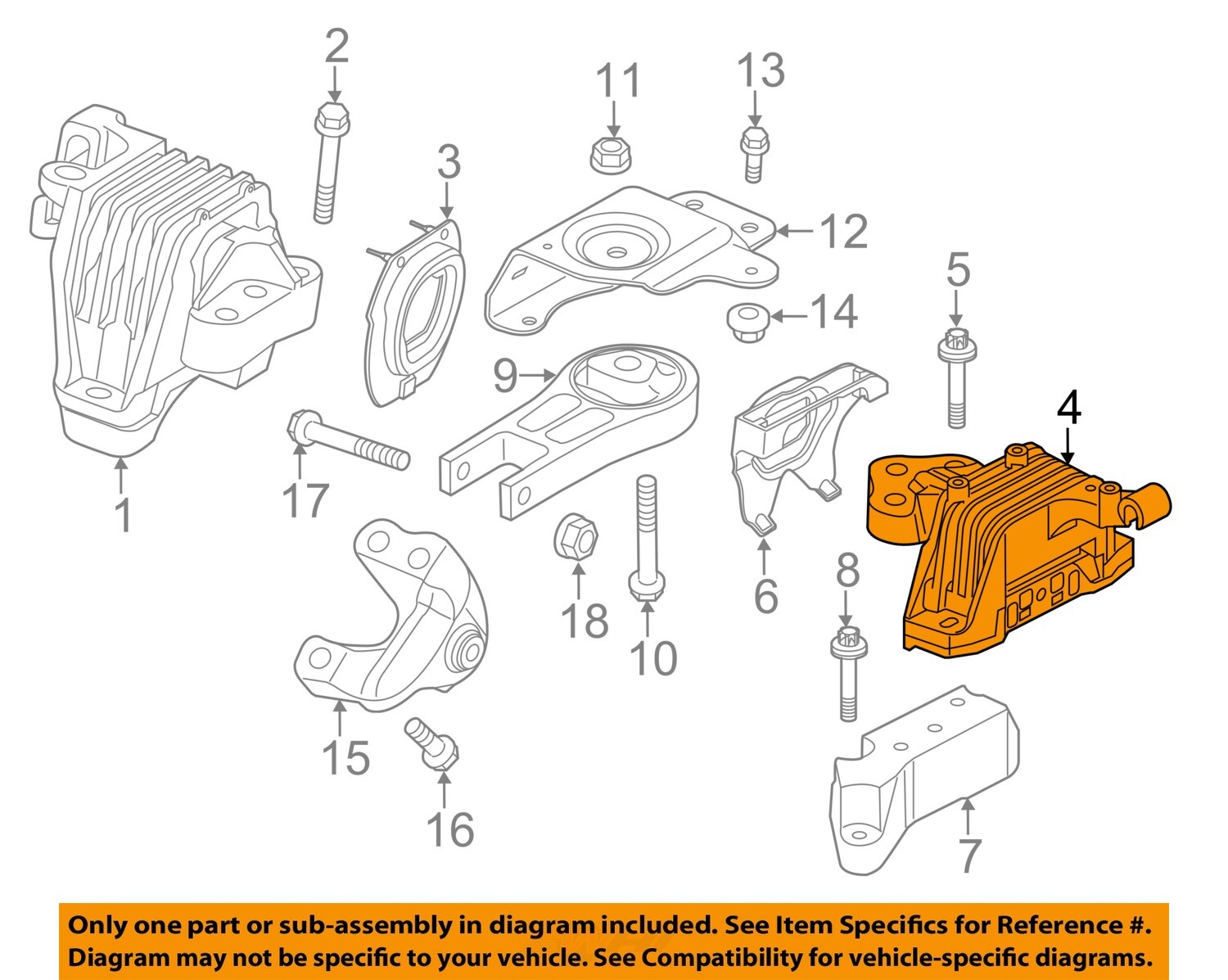 CHRYSLER OEM 2015 200-Engine Motor Mount Torque Strut 68224905AD | eBay