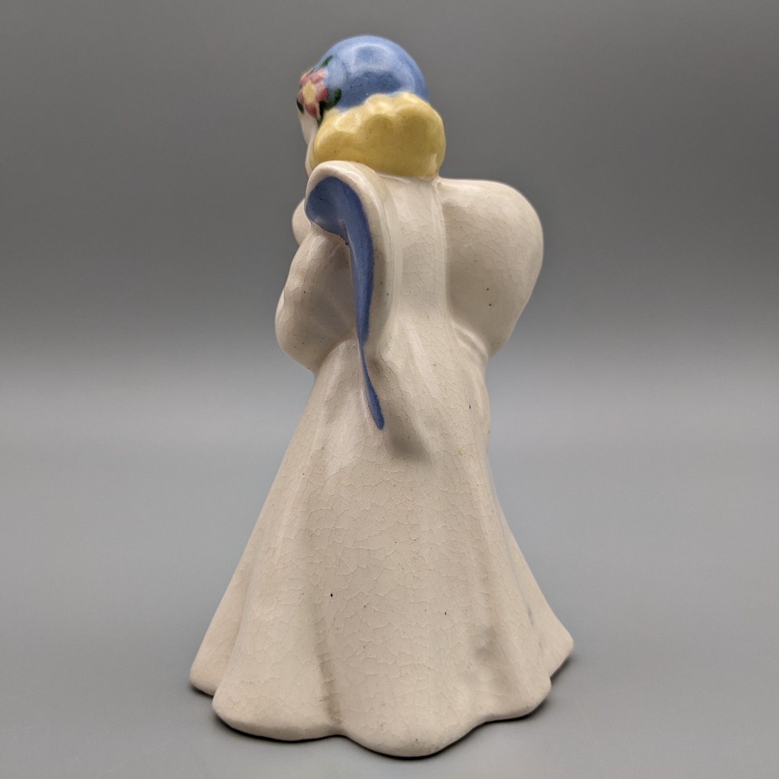 Vtg Kay Finch Praying Angel Figurine, California Pottery, White Blue ...