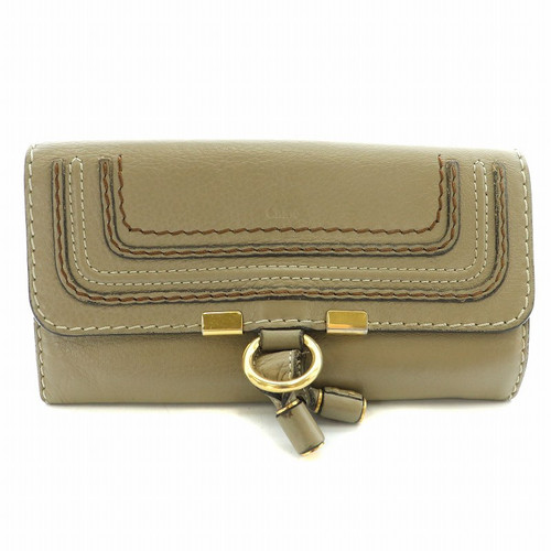 Chloe Marcie Long Wallet Coin Purse Leather Greige /Nw15 Oh Women'S | eBay