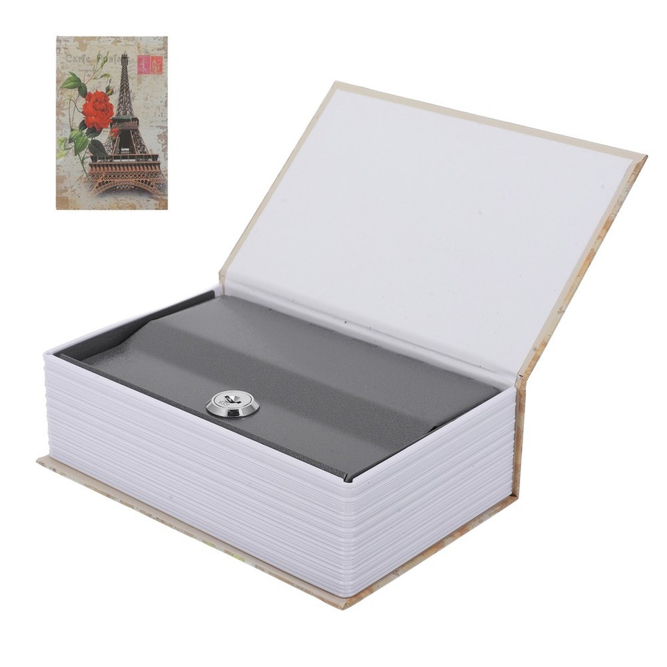 Stylish Metal Book Shape Safe Box Portable Lock Box for Secure Storage ...