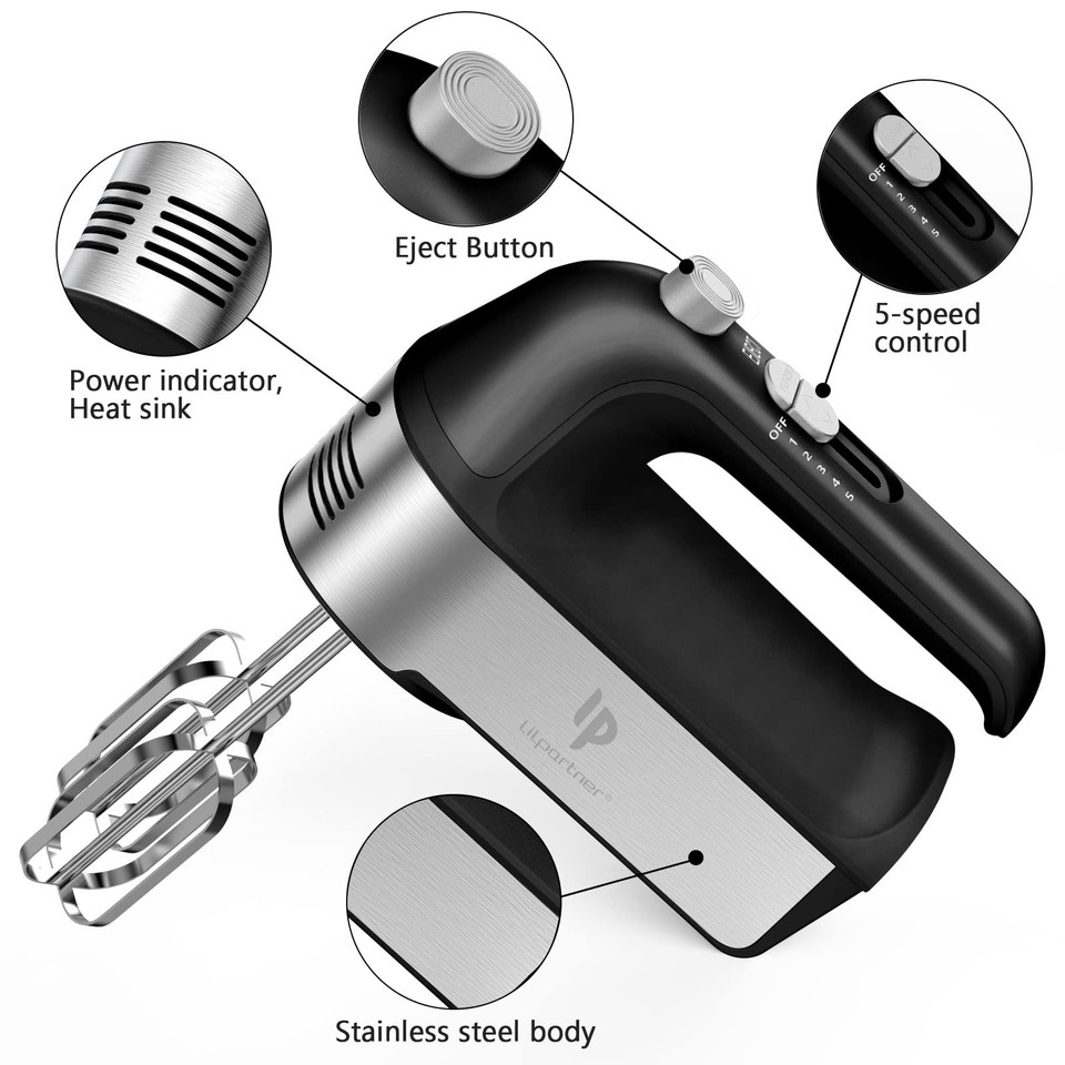 Hand Mixer Electric, 450W Kitchen Mixers with Scale Cup Storage Large ...