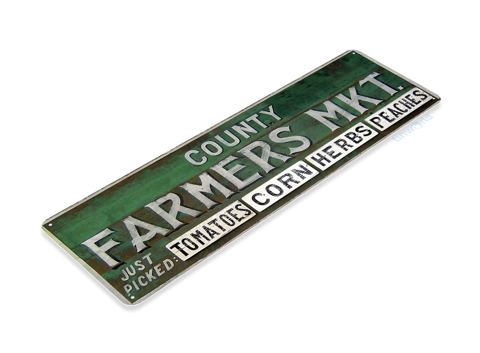 TIN SIGN County Farmers Market Kitchen Cottage Farm Farmhouse Sign A313 ...