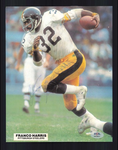 Franco Harris PSA DNA Signed 1970`s Vintage 8x10 Photo Autographed ...