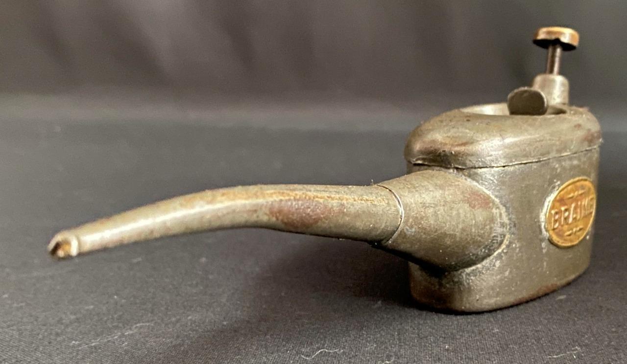 BRAIME LS1 1/8 PT VINTAGE PUMP OILER OIL CAN BUS WAGON ENGINE TRACTOR ...