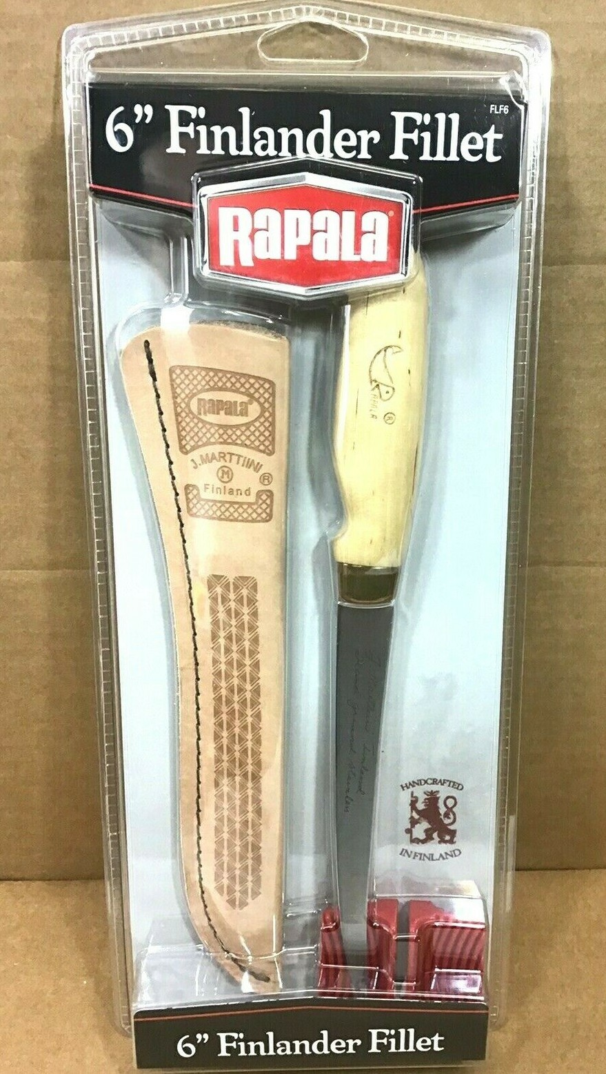 Rapala 6 inch Finlander Fillet Knife With Leather Sheath and Sharpener ...