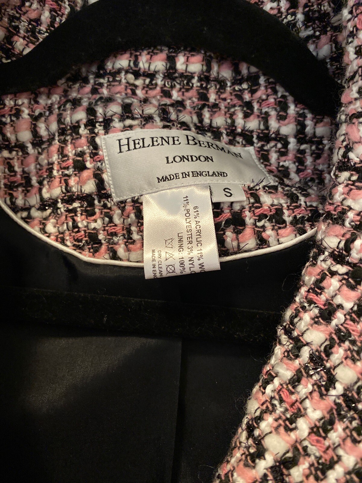 HELENE BERMAN LONDON Women’s Tweed Jacket Size Small Made In England ...