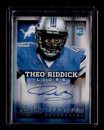 Theo Riddick 2013 Panini Absolute Spectrum Silver Autographs #191 Auto ...