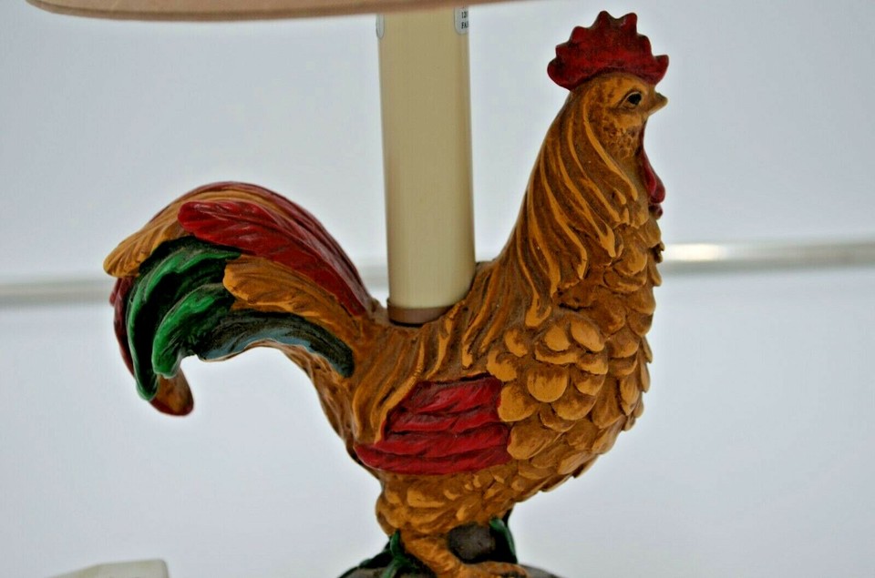 Vintage Rooster Lamp w/ Shade 13 1/4" | eBay