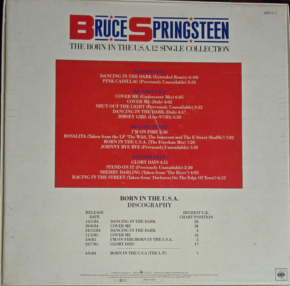 Bruce Springsteen Born In The USA 12 inch Single Collection Boxset | eBay