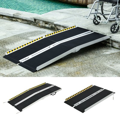 Wheelchair Ramp Folding Aluminium Threshold Ramp w/ Non-Skid Surface | eBay