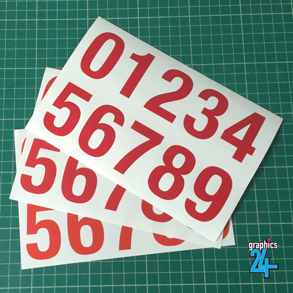 Vinyl Number Stickers 75mm Peel Stick House Bin Sign Van Craft Self ...