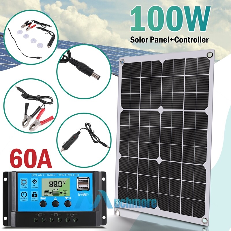 400W 800W Flexible Solar Panel Kit w/ Inverter Home RV Rooftop Camping ...