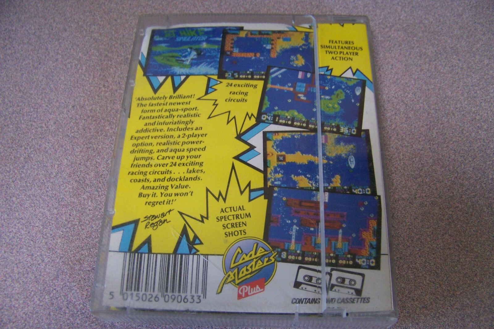 Vintage Spectrum 48k 1980s Cassette Video Game 4" X 5.5" Jet Bike Sim ...