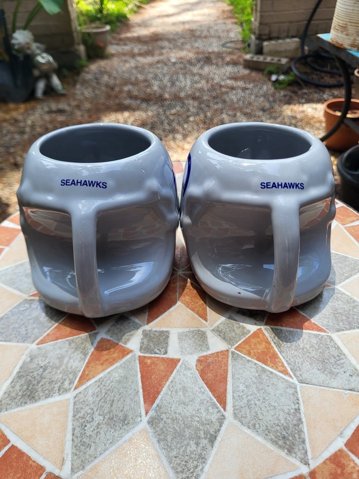 VTG Set 2 Seattle Seahawks 1986 Sports Concepts Ceramic Helmet Mug ...
