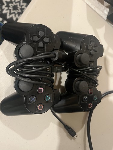 Sony PlayStation 3 PS3 Fat Console CECHH01 W/ 2 Dualshock 3 Wireless ...