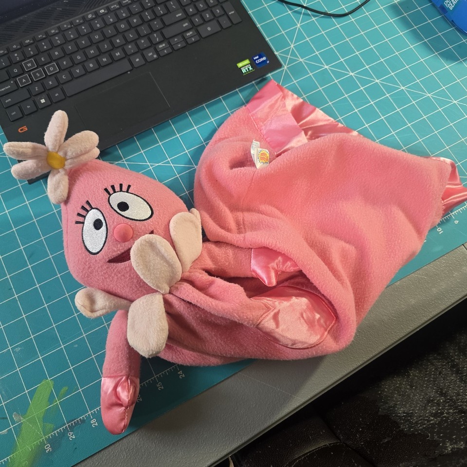 Yo Gabba Gabba Foofa Lovey Security Blanket Plush Pink Satin Trim Komet ...