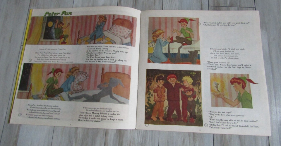 Peter Pan, Snow White, Gingerbread Man Vinyl LP Book & Record Peter Pan ...