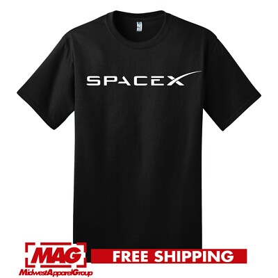 SPACE X BLACK T-SHIRT Logo Tech Rockets Cool Space Mars Tshirt Tee ...
