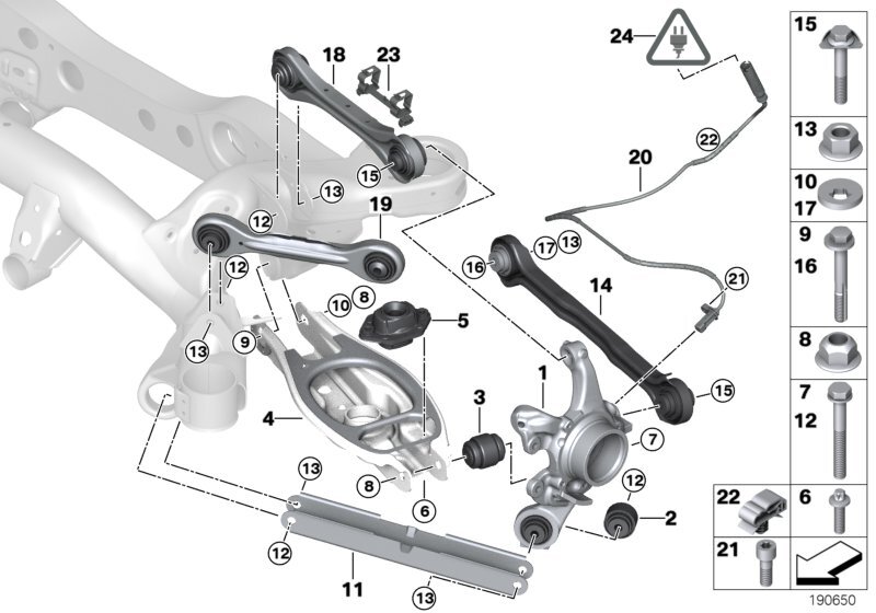 BMW Genuine Suspension Upper Track Control Arm Eccentric Bolt ...