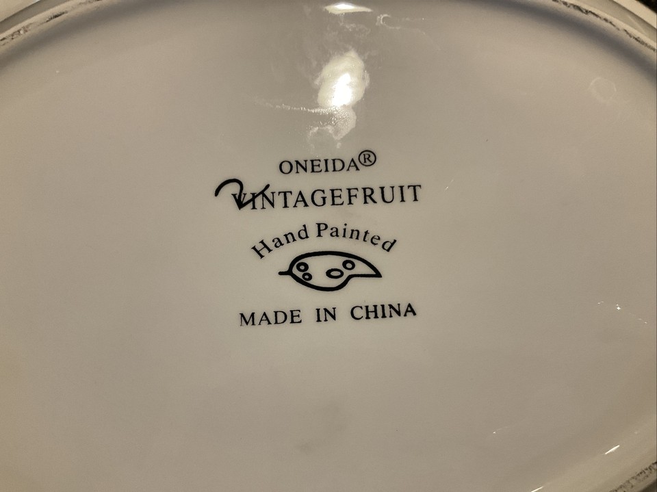 ONEIDA VINTAGE FRUIT HAND PAINTED SERVING BOWL 14 1/2'' X 11 1/2'' | eBay