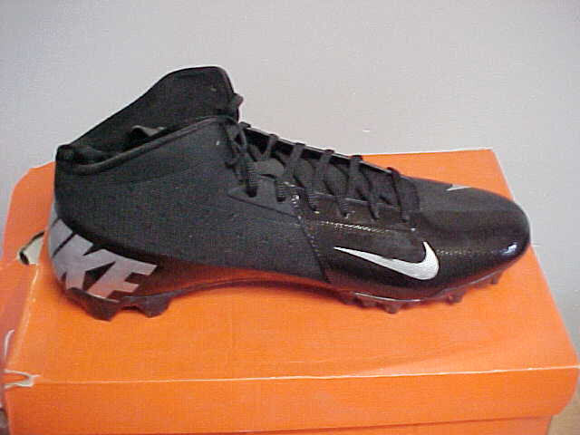 NIKE VAPOR TALON ELITE 3/4 SIZE 16 FOOTBALL CLEATS BLACK AND SILVER PSU ...