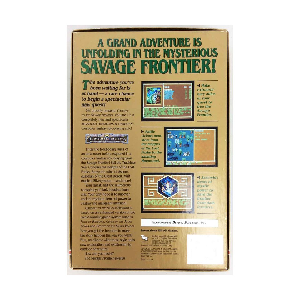 D&D Computer Game Gateway to the Savage Frontier (PC 5 1/4") VG+/NM | eBay