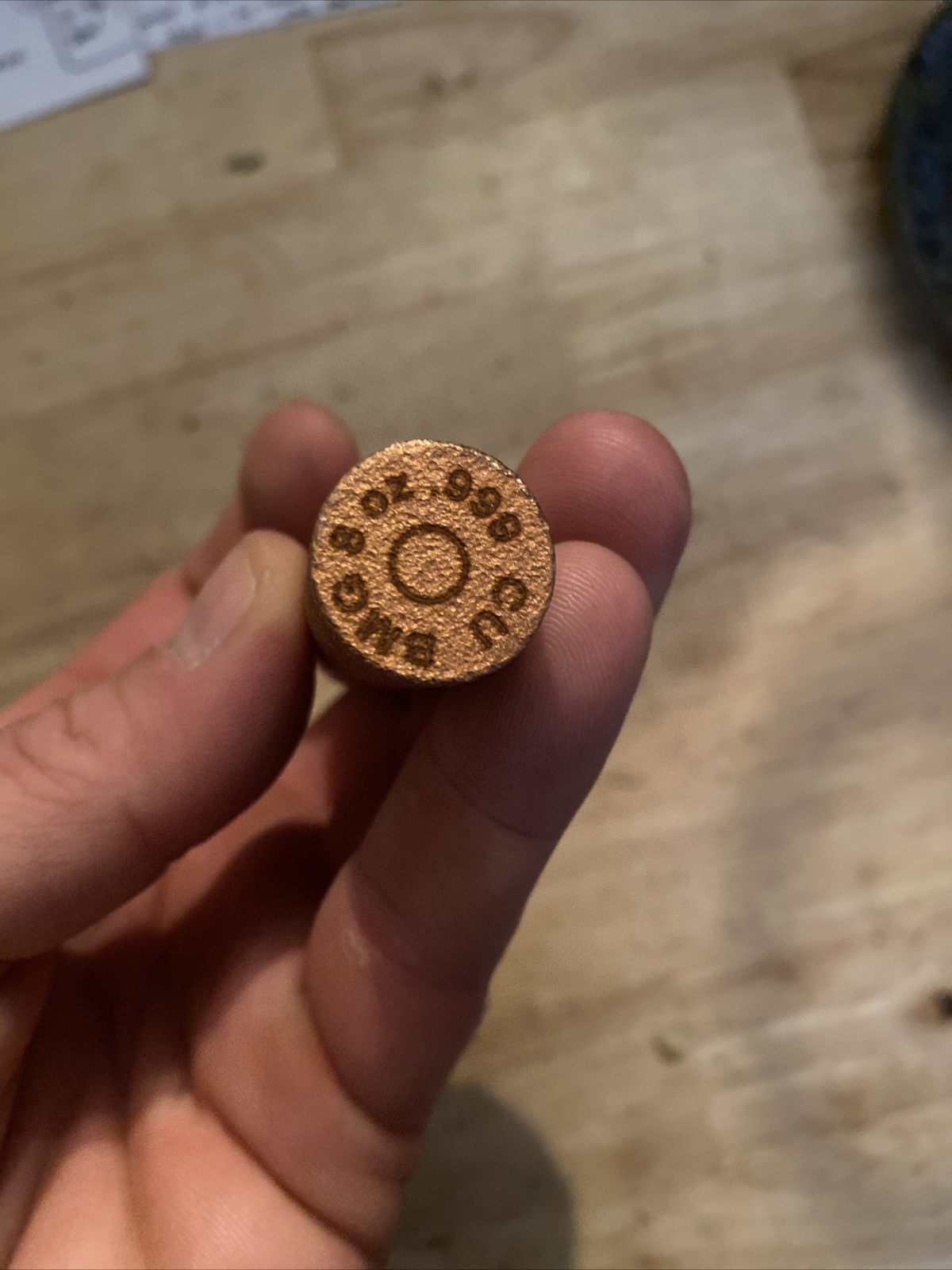 Copper Bullet .50 BMG M2 Barrett INERT .999 Gunsmith Bullion 1/2 LB ...