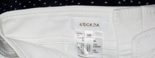 NEW 36 white ESCADA vtg COTTON high waist pants denim | eBay