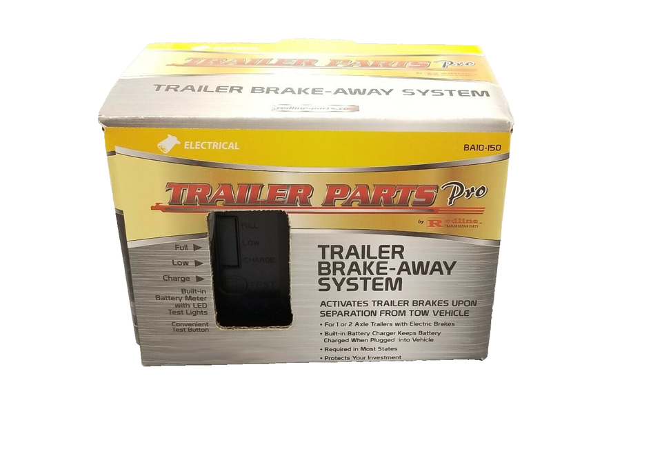 Engager Trailer Brake Break Away Kit W/ LED Battery Switch Charger Kit ...