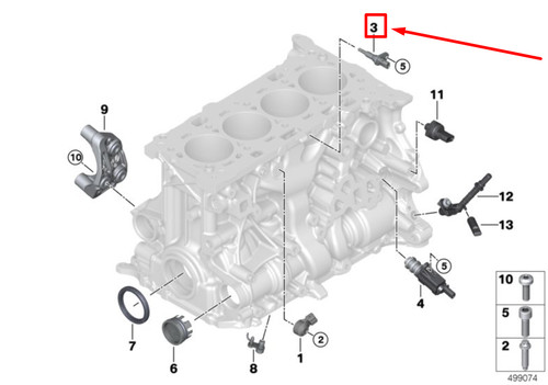 NEW MINI F54 ENGINE COOLANT TEMPERATURE SENSOR 8661436 13628661436 ...