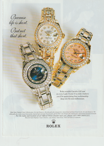 1999 Rolex Print Ad Advertisement Perpetual Crown Collection | eBay