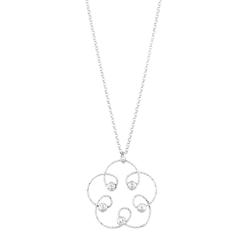 Sterling Silver Open Diamond Cut Flower Necklace | eBay