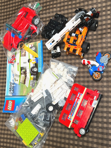 Lot of Incomplete Lego Sets Batman Bus Motorcycle Camper Car Technic ...