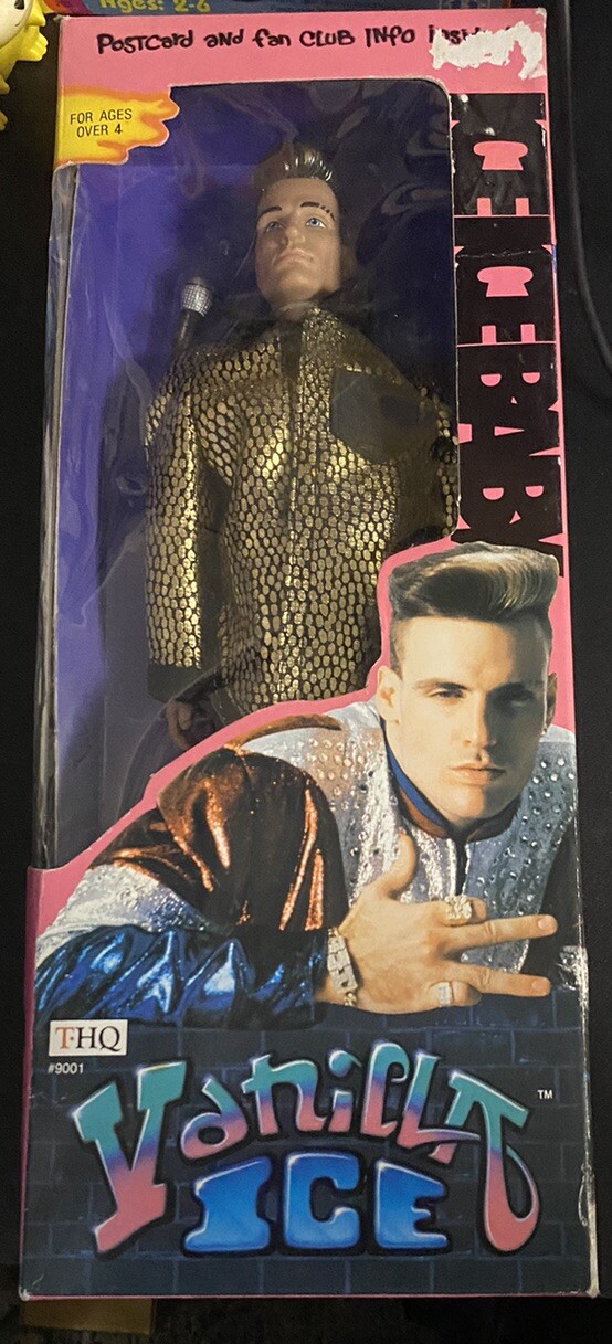 Vintage SEALED Vanilla Ice Action Figure Doll 1991 THQ Toy Golden Jag ...