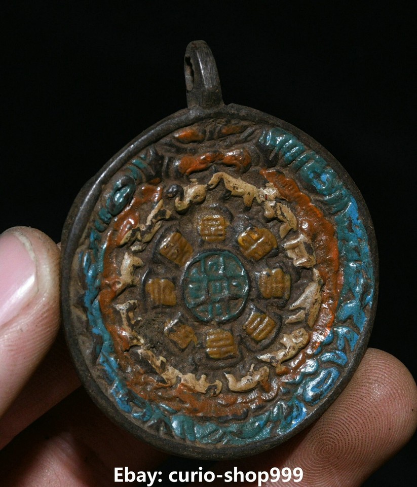 Old Tibet Bronze Painting Winged Garuda Bird Buddha Zodiac Animal ...