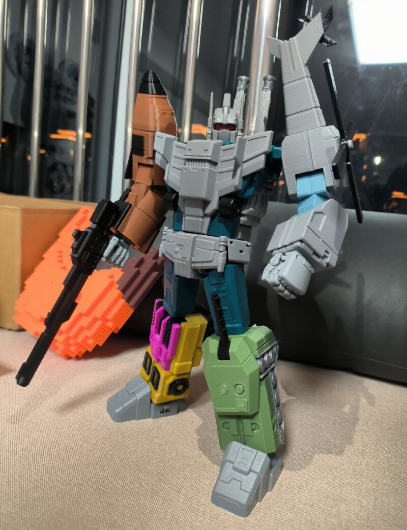 3D DIY Big Gun/Release All Members Upgrade Kit For MS-TOYS Bruticus G1 ...