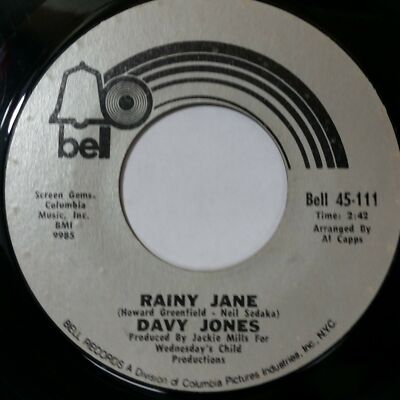 DAVID DAVY JONES Welcome To My Love b/w Rainy Jane Bell 45111 7" 45rpm ...