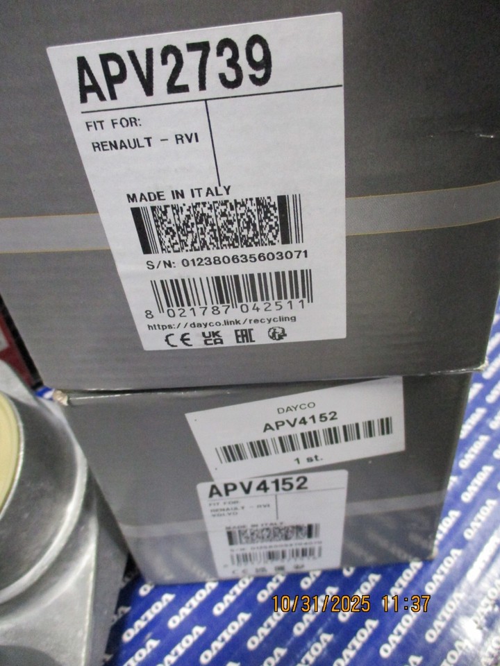 Volvo D13 FAN TENSIONERS SET 22696301 24201752 BELT 24171422 DAYCO IS ...